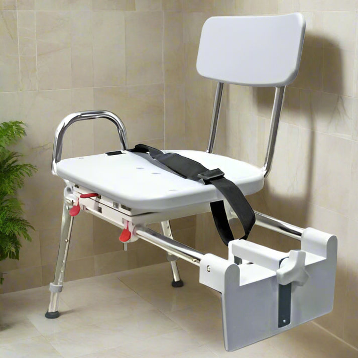 Tub Mount Sliding Transfer Bench with Swivel Seat - Easy Tub Access ...